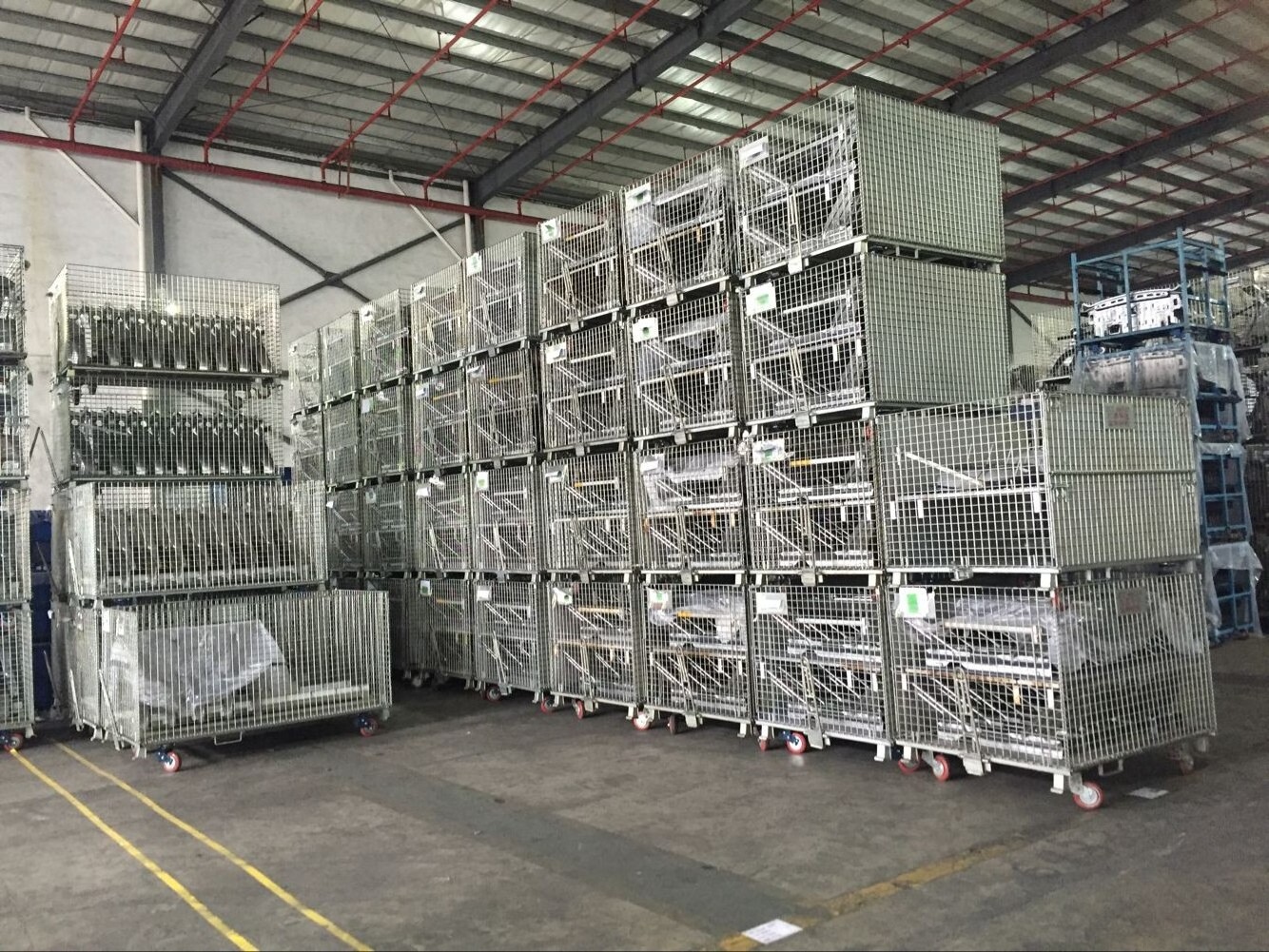 Heavy Duty Industrial Metal Stackable Wire Mesh Pallet Cage Foldable ...