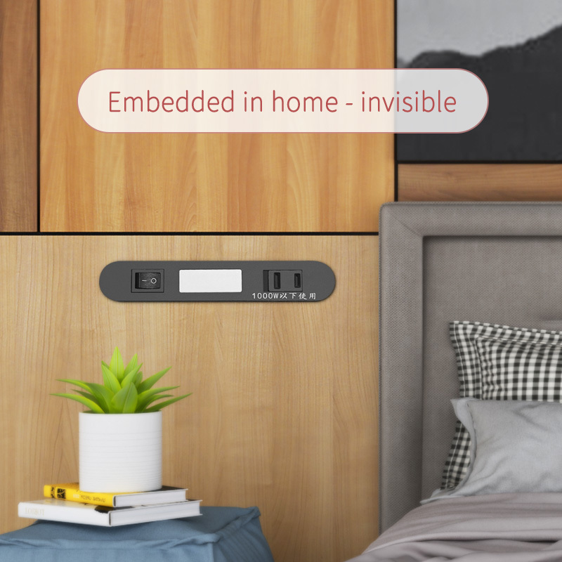 Home embedded USB socket with night light desk coffee table bedside ...