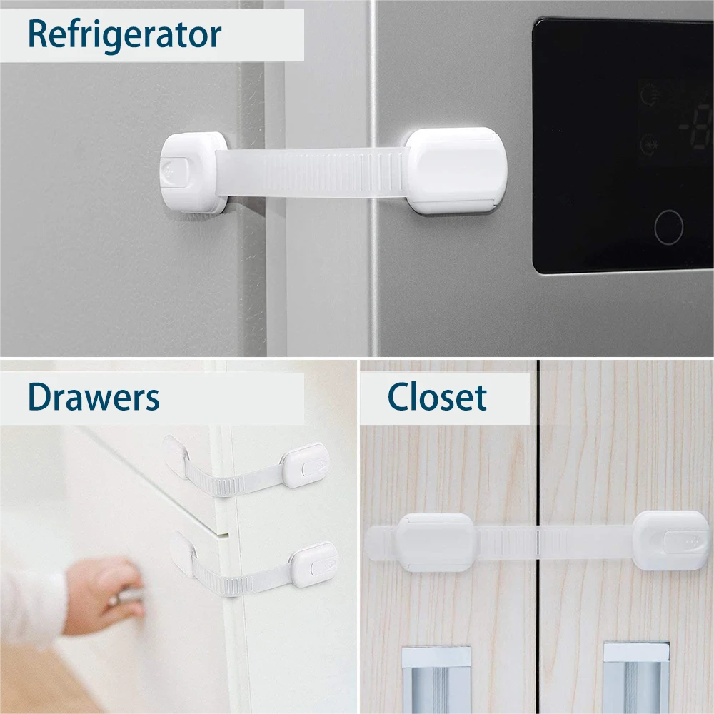 Baby Safety Locks Child Proof Cabinet Locks with Adhesive Adjustable ...