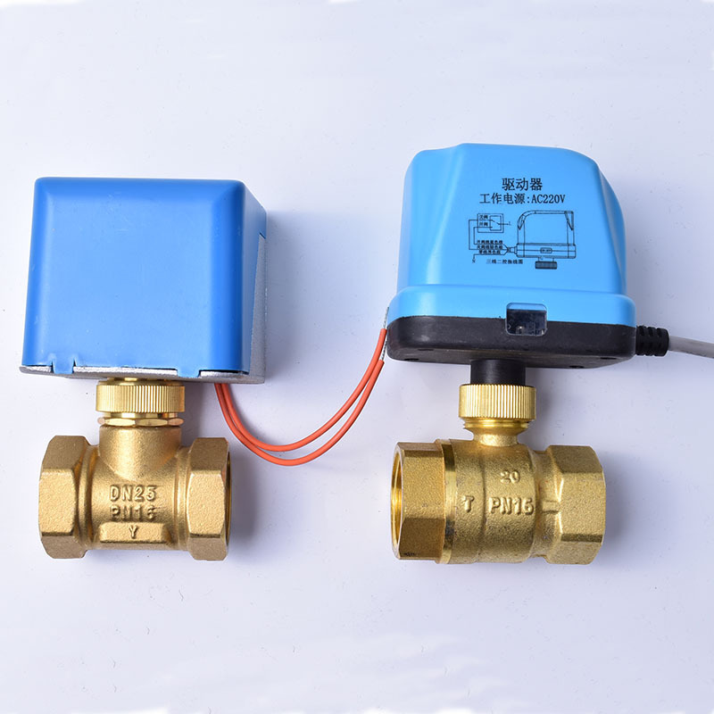 Custom water shut off brass Motorized control valve electric actuator ...