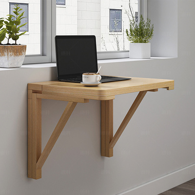 Space Saving Hanging Table Natural Bamboo Wall Mounted Folding Table Floating Table For Study Bedroom Bathroom Or Balcony BestSuppliers