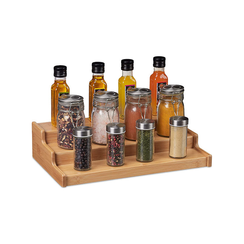Bamboo Spice Rack Organizer 3 tier bamboo display shelf spice rack ...