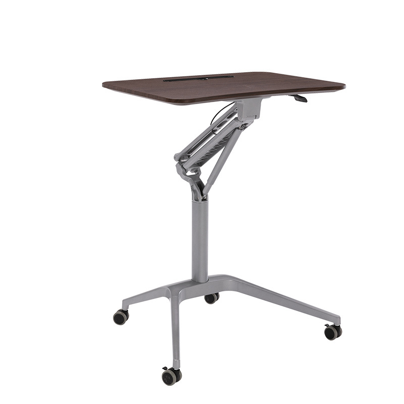 Pneumatic Desk Height Adjustable Laptop Table with Wheels Mobile ...