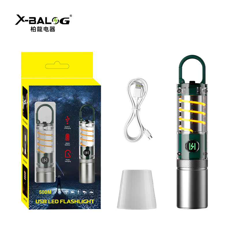 Professional flashlight with magnet for camping torch light zoom ...