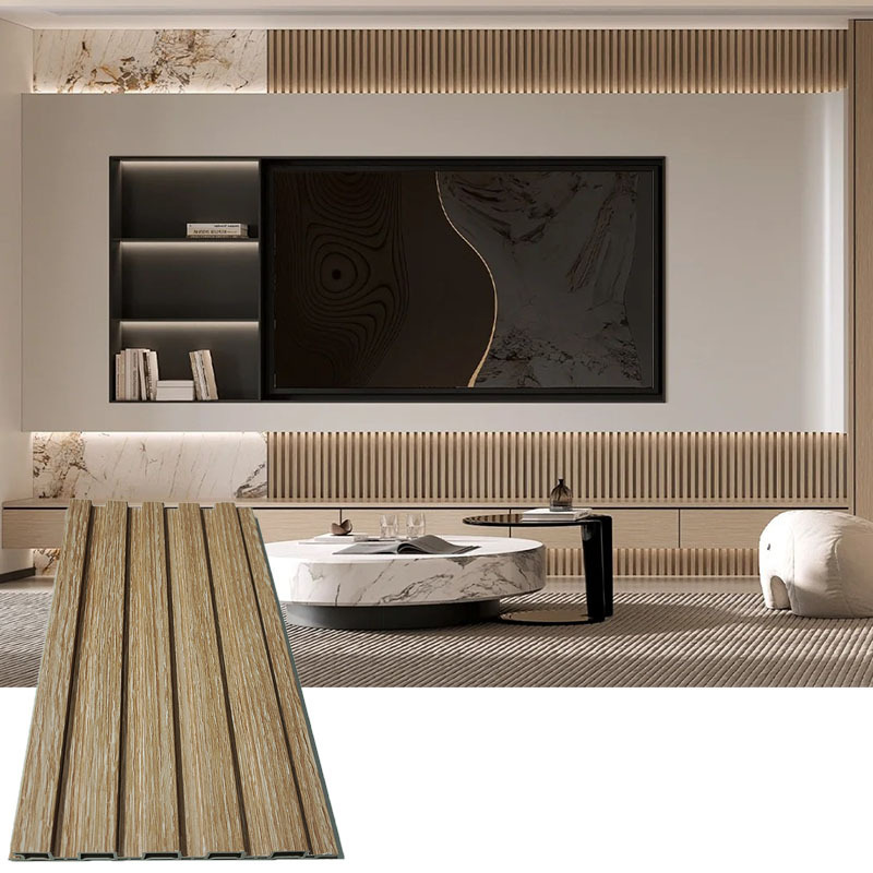 Modern Wall Cladding Home TV Background WPC Fluted Panels WPC Wall ...