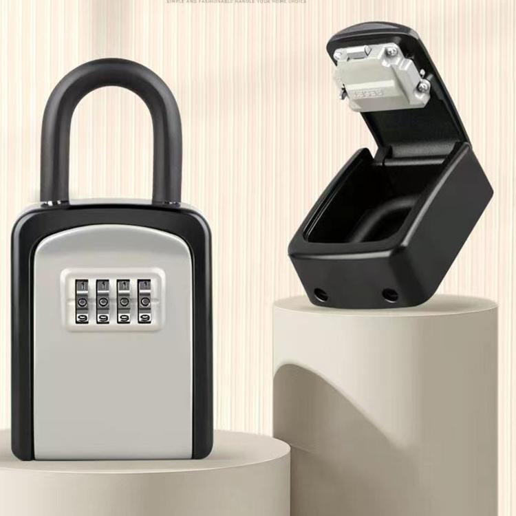 Hot sale hanging lock box with shackle 4 digit combination lock for key ...