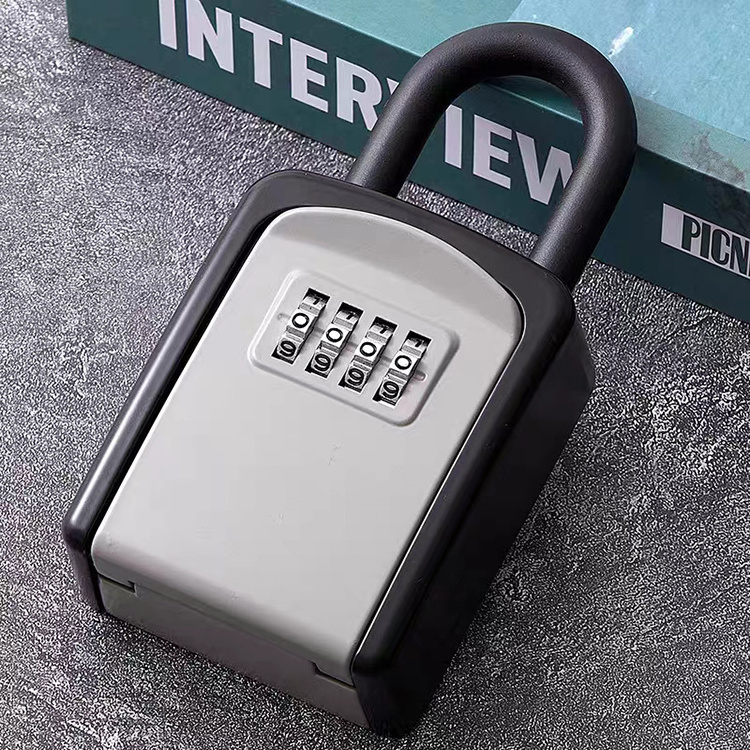 Hot sale hanging lock box with shackle 4 digit combination lock for key ...