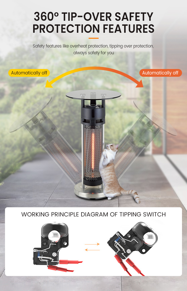 Economic And Reliable 1200W Infrared Heater Electric Waterproof Table ...