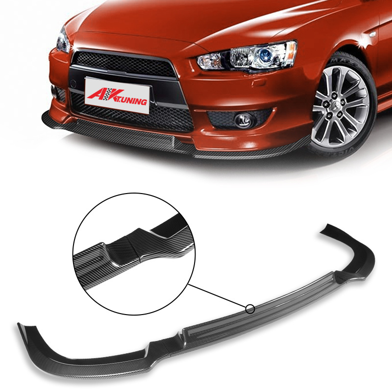For 2010 2012 Mitsubishi Lancer Carbon Look Front Bumper Spoiler Lip Kit BestSuppliers