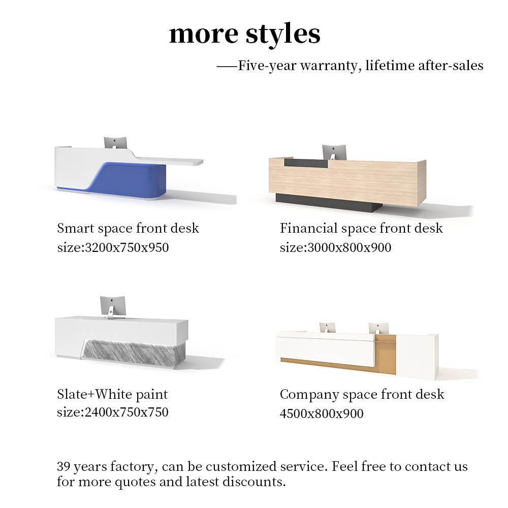 Custom company reception desk front desk design financial reception ...