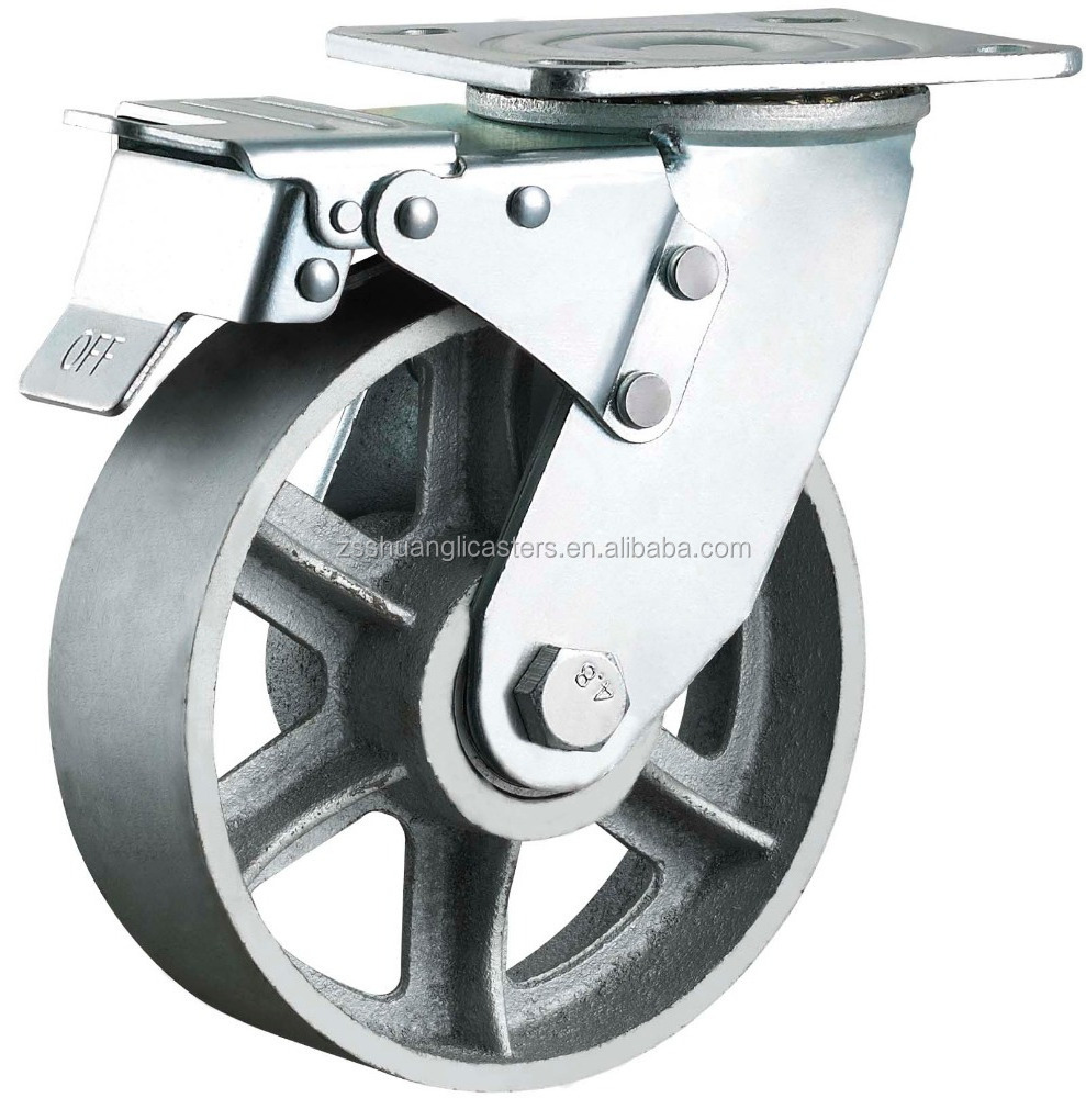 Transport Caster Wheel 200mm 8inch Swivel Cast Iron Trolley wheel ...