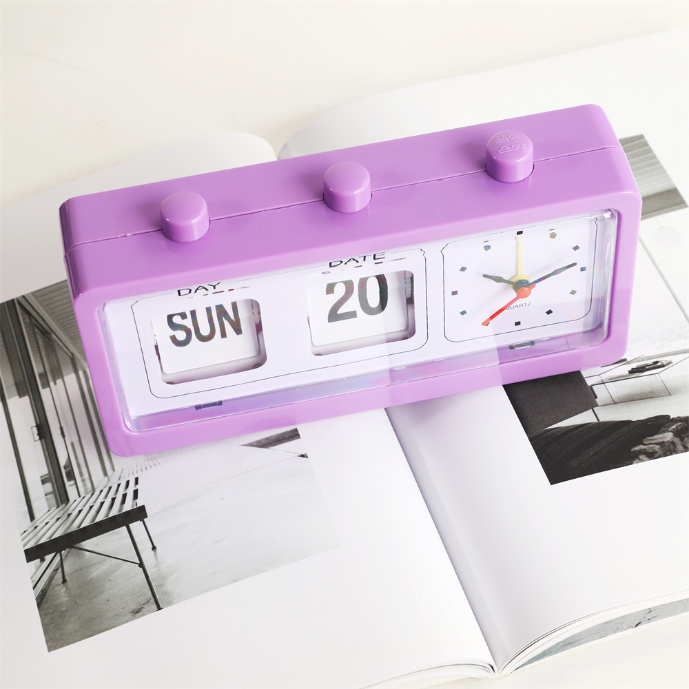 Mechanical Automatic Page Turning Clock Small Desk Clock Digital Modern ...