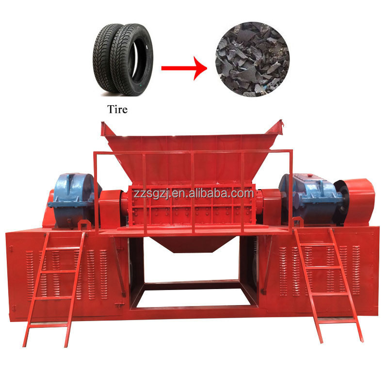 Car tire shredder waste tyre recycling machine production line full automatic /rubber tire ...